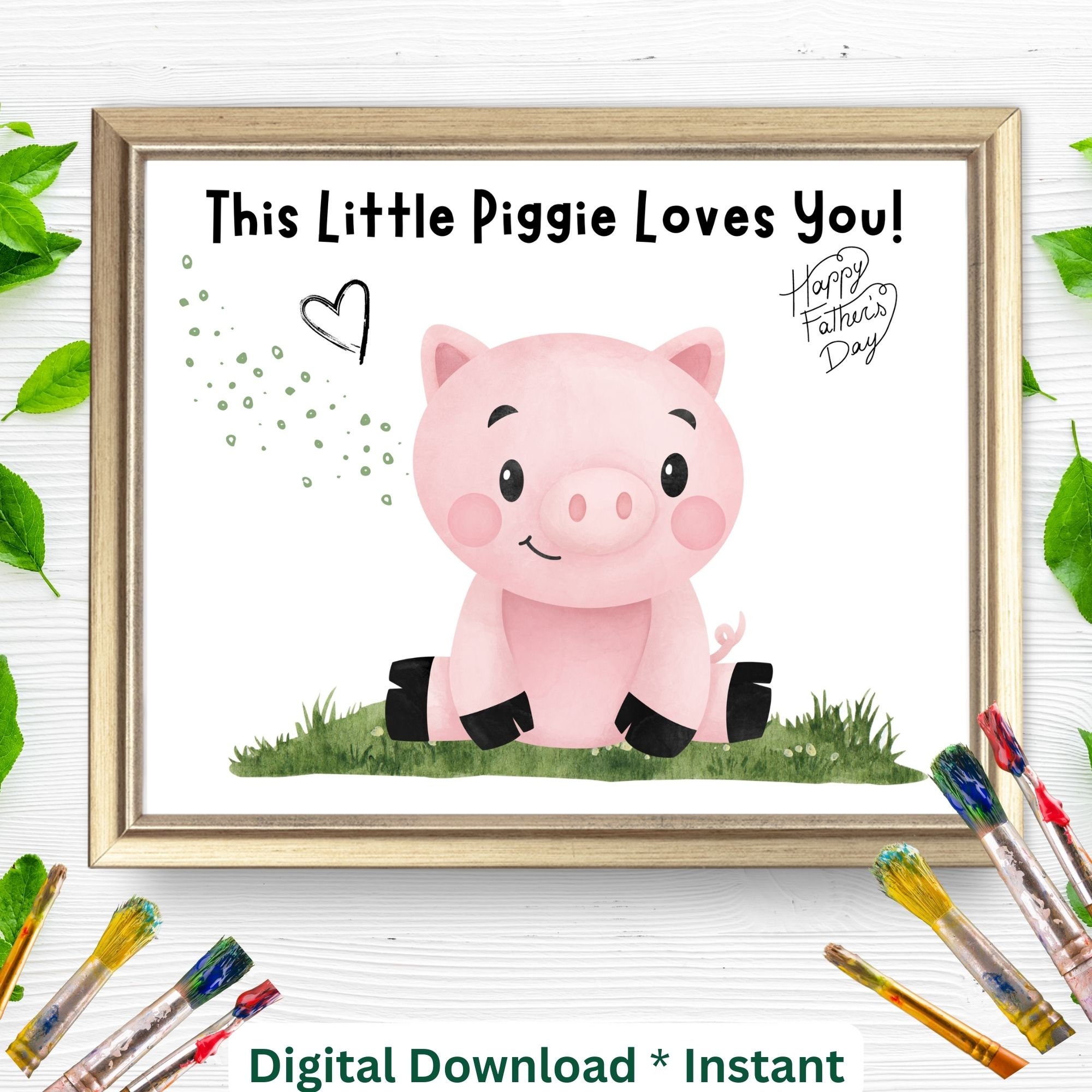 Fathers Day Handprint Craft| Funny Pig Footprint Sign for Kids ...