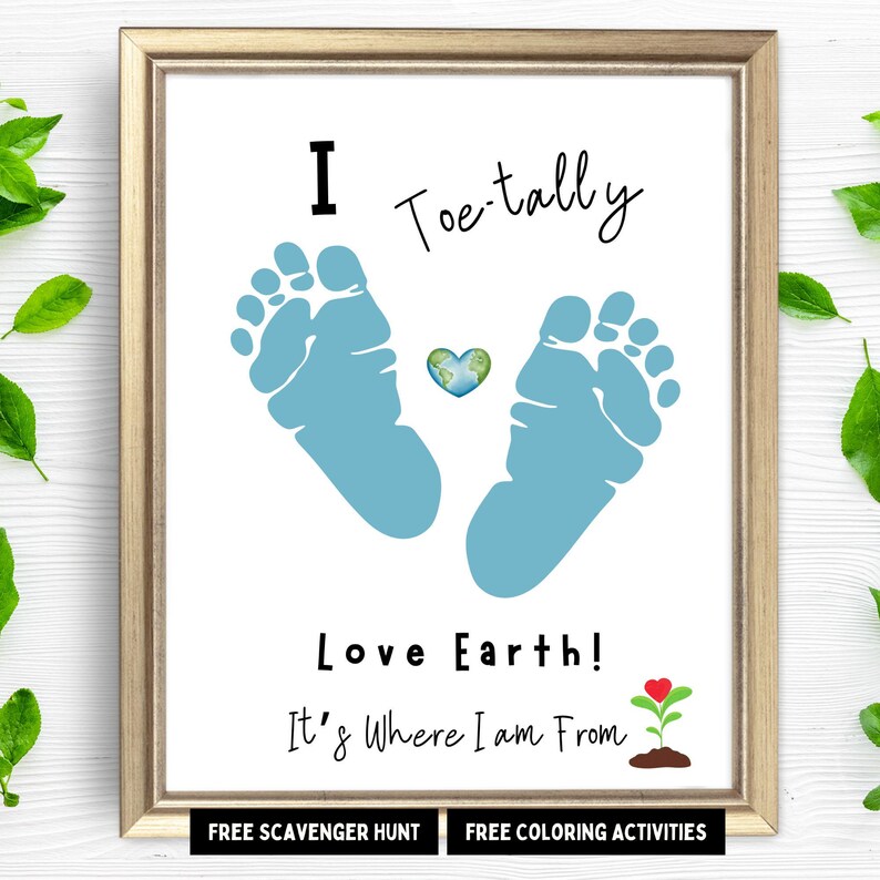 Earth Day Footprint Craft| Earth Day Printable for Preschoolers| Kids ...