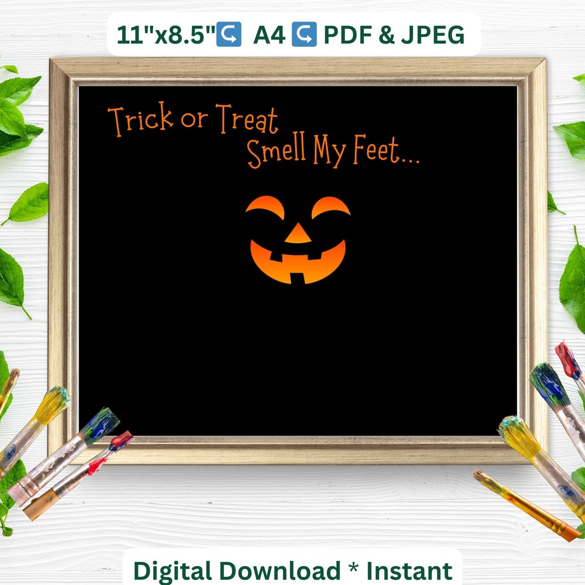 Halloween Handprint Art| Pumpkin Trick or Treat Smell My Feet Footprint ...