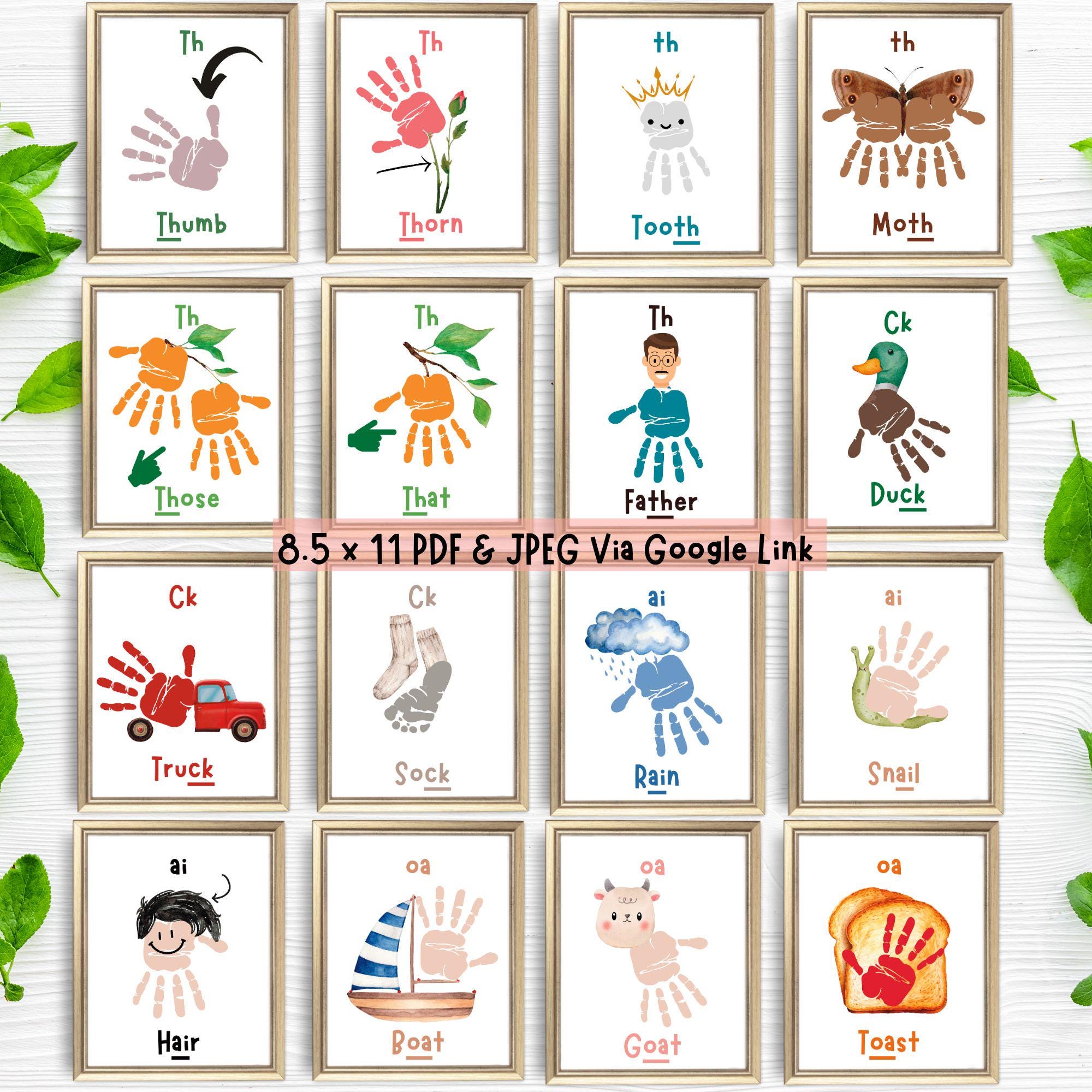 Digraph Sounds Handprint Art Printable, Phonics Learning Craft for ...