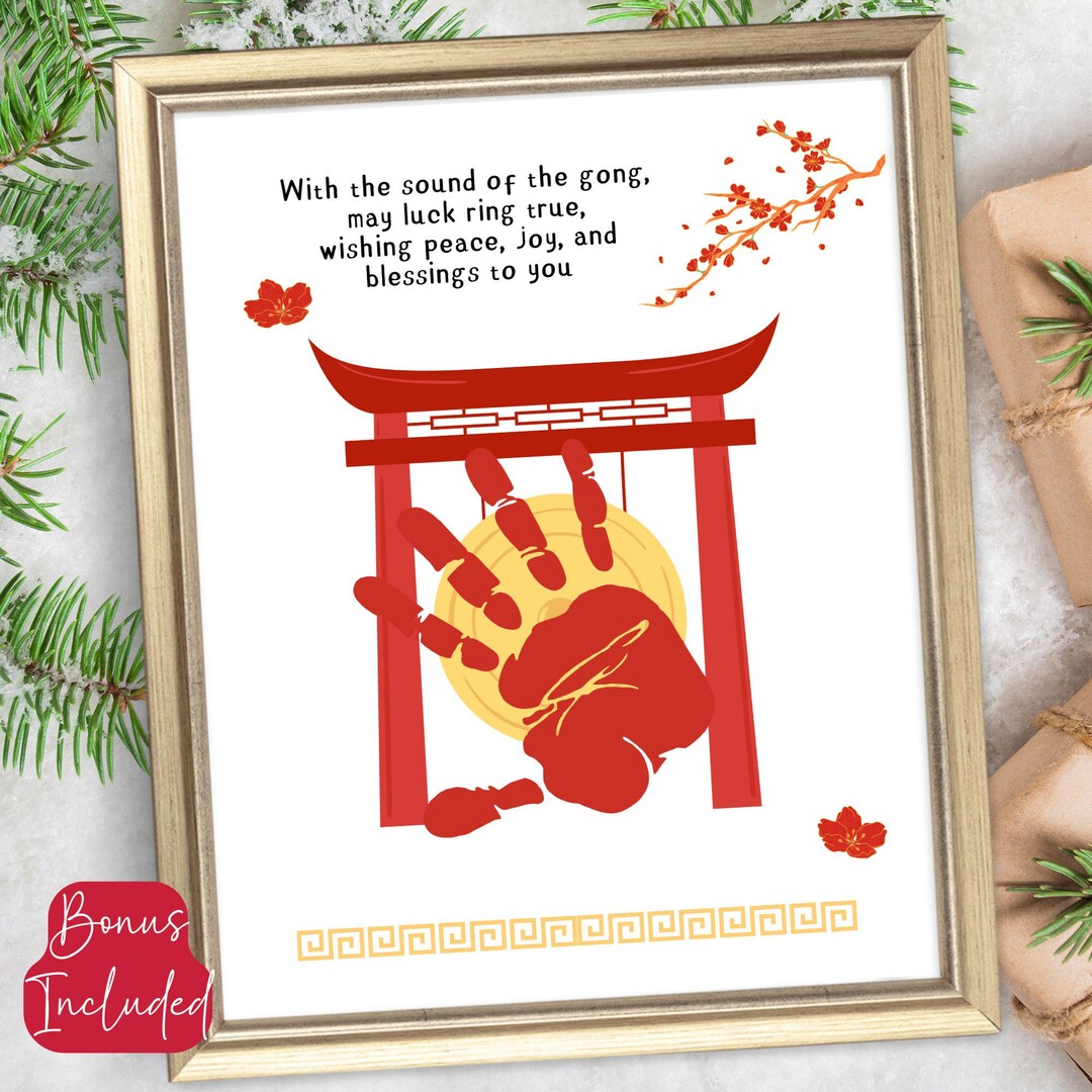 Chinese New Year Handprint Craft| 2025 Lunar New Year Poem Handprint ...