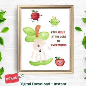 Fall Apple Christian Bible Handprint Art Craft| Preschool Christian ...