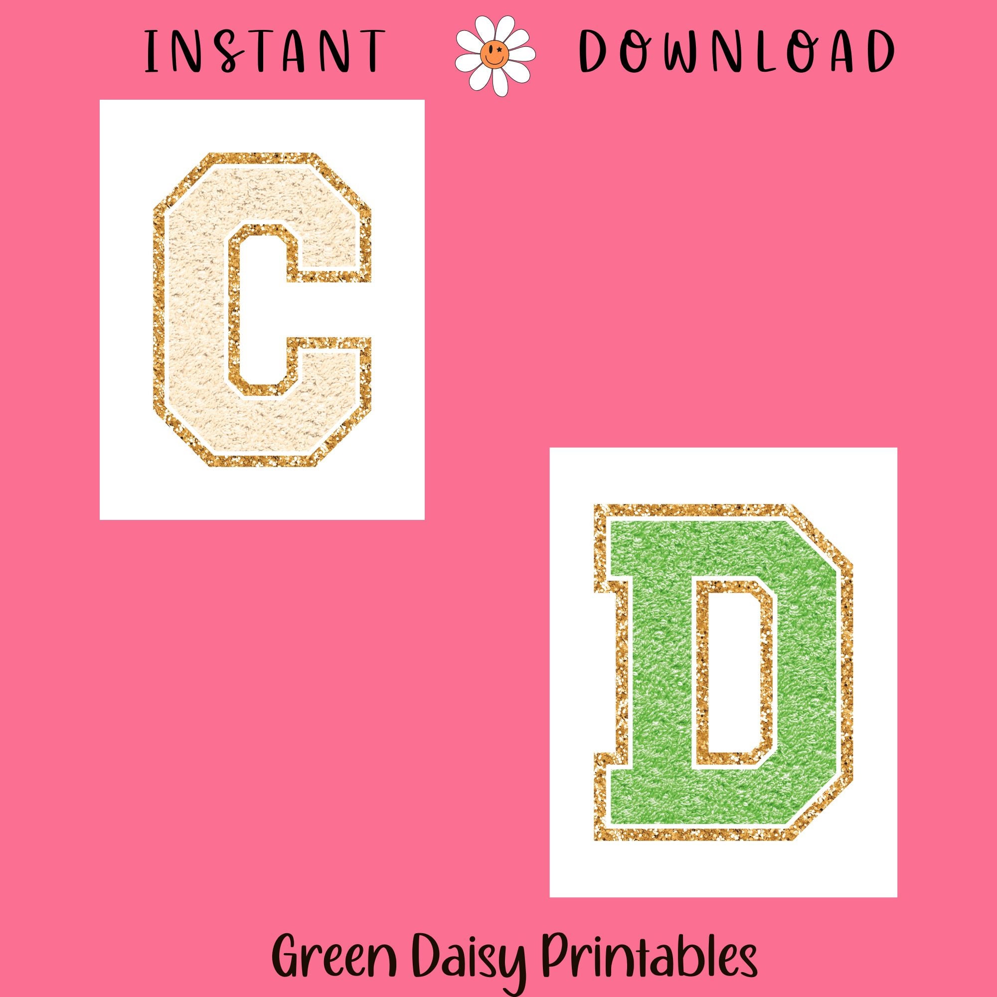 Glitter Letter Patchespastel Retro Varsity Chenille Letters for ...