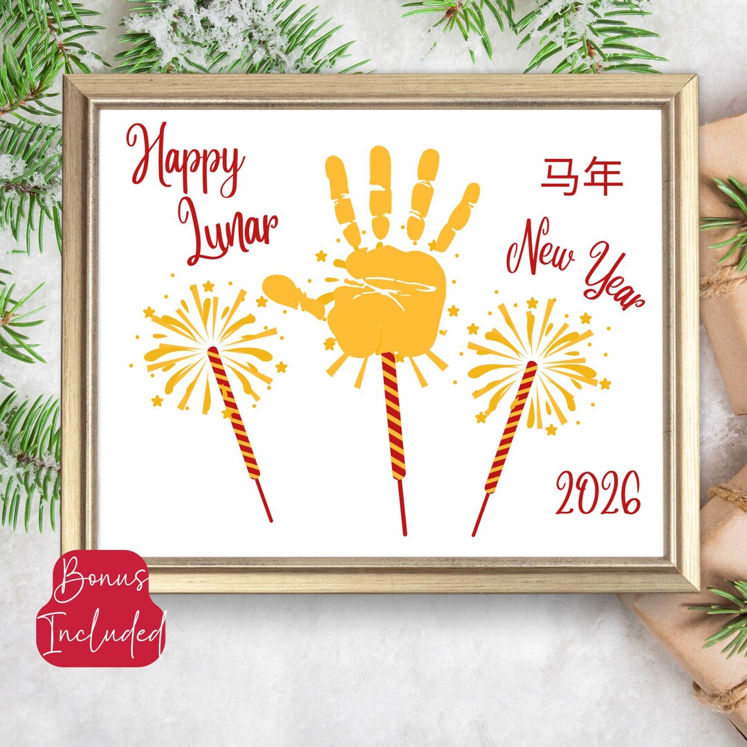 Chinese New Year Handprint Craft, Lunar New Year Fireworks Handprint ...