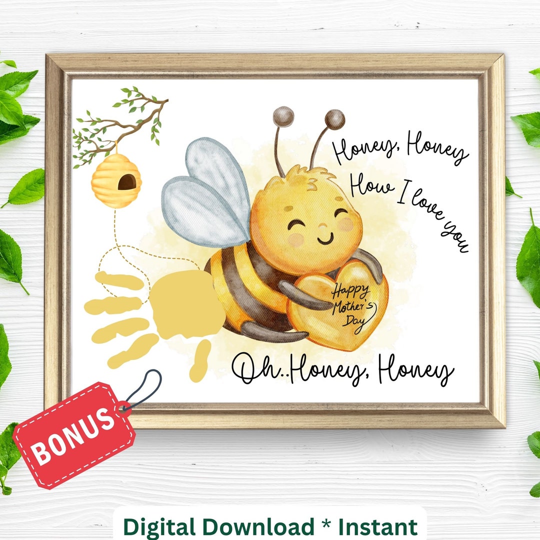 Mother's Day Handprint Craft| DIY Bee Handprint Preschool Daycare ...