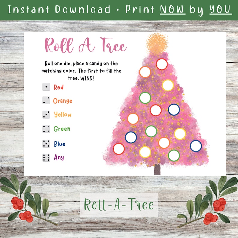 Roll a Tree Dice Game| Roll a Christmas Tree Game Printable for Kids ...