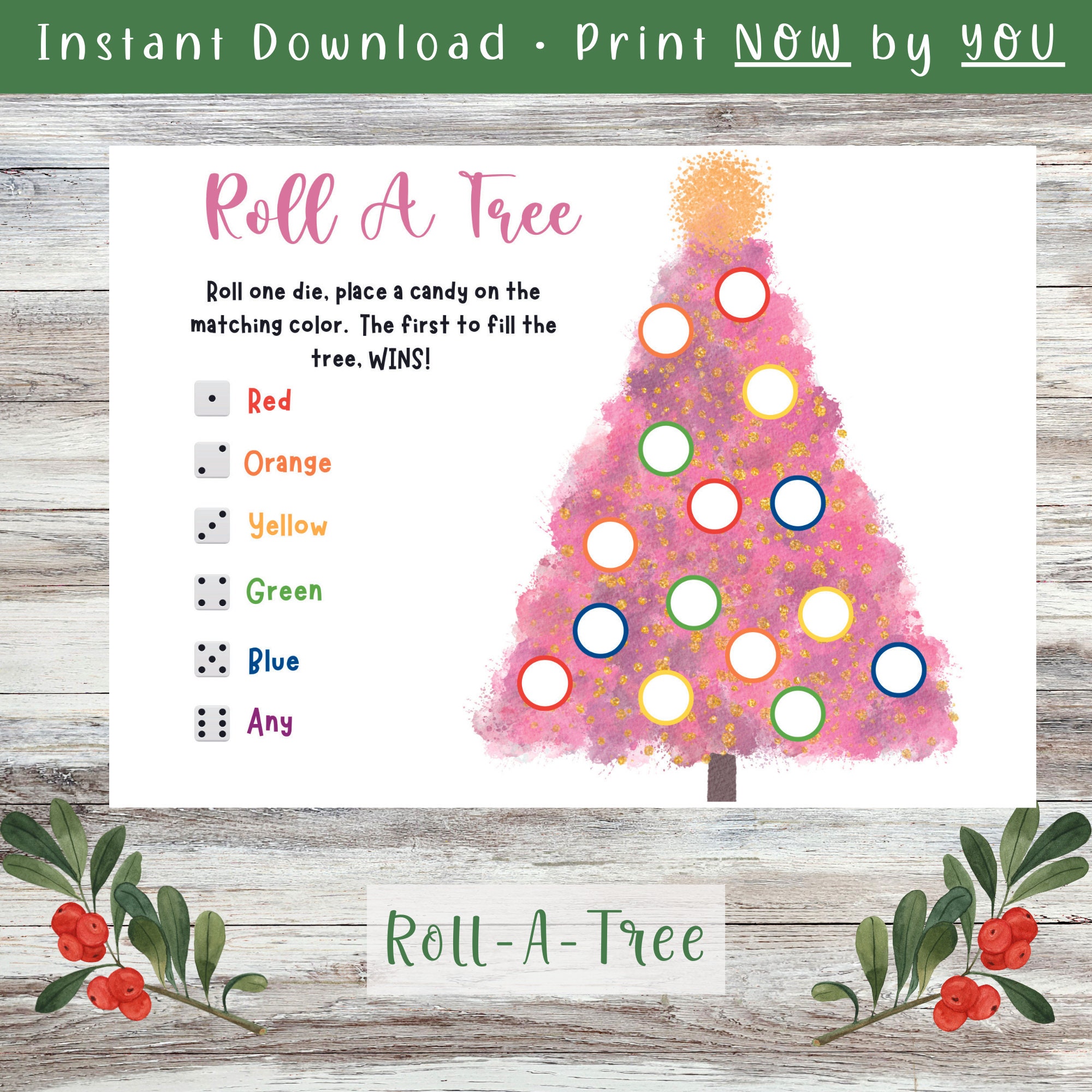 Roll a Tree Dice Game| Roll a Christmas Tree Game Printable for Kids ...