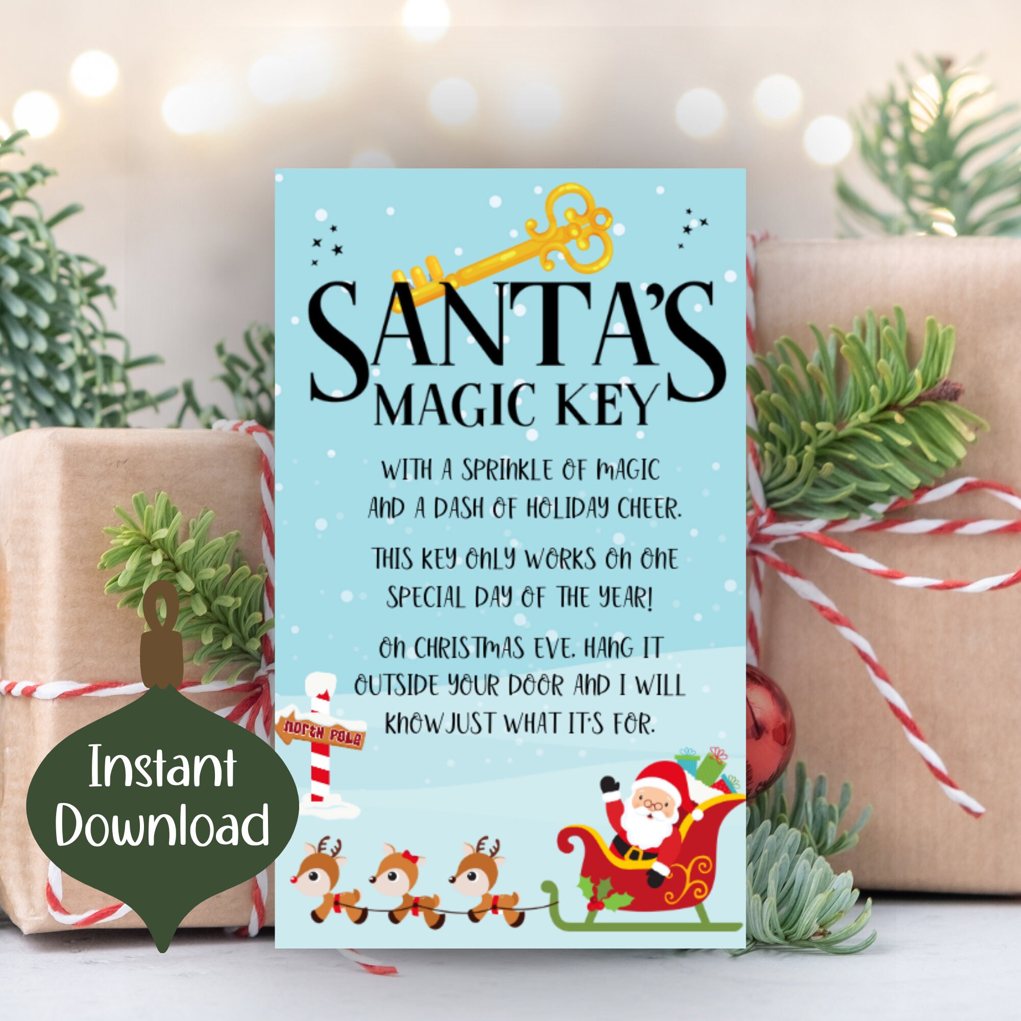 Santa's Magic Key Tag| Christmas Eve Box Filler| Magical Christmas Key ...