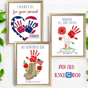 Veterans Day Handprint Craft Art Bundle| DIY Card Patriotic Poem ...