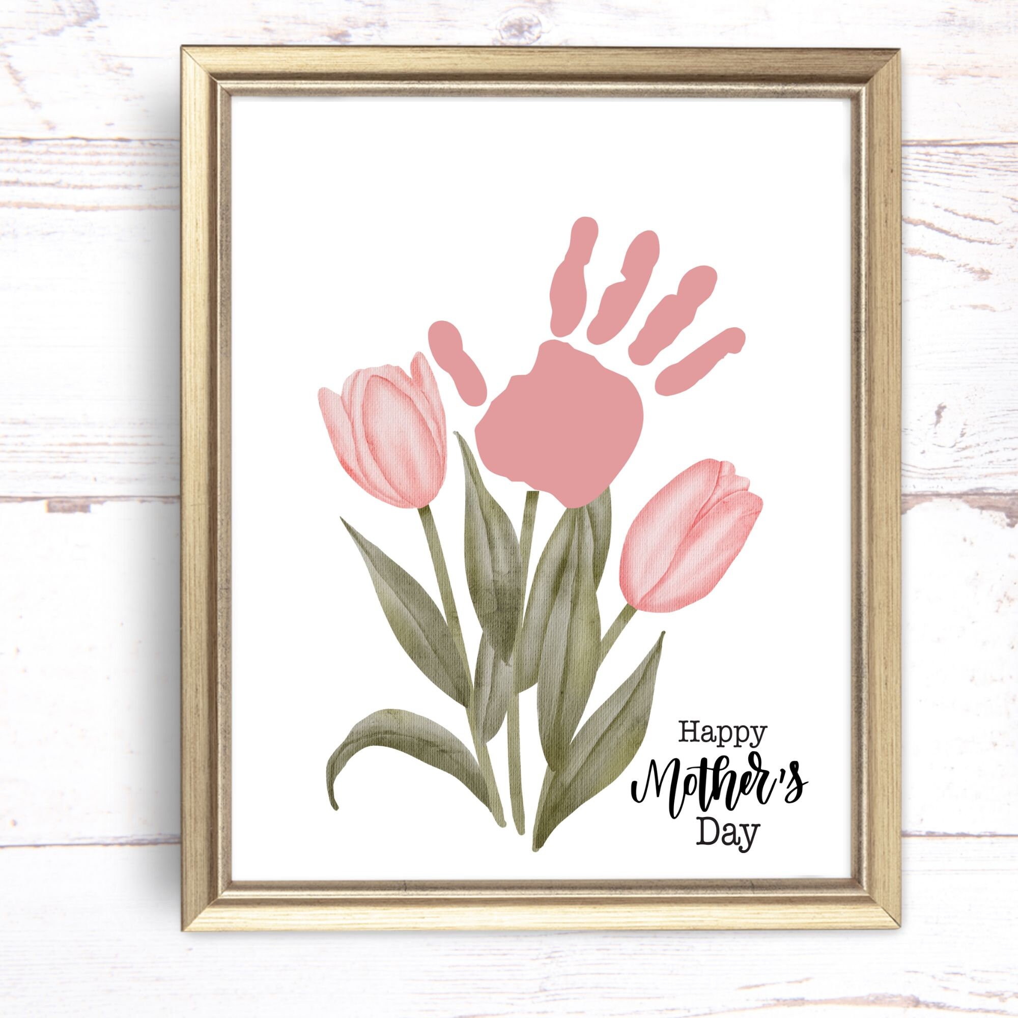 Mother's Day Flower Handprint Craft Floral Bouquet Footprint Sign Kids ...
