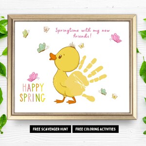 Spring Handprint Craft| Duck Handprint Art| Newborn Baby Keepsake Kit ...