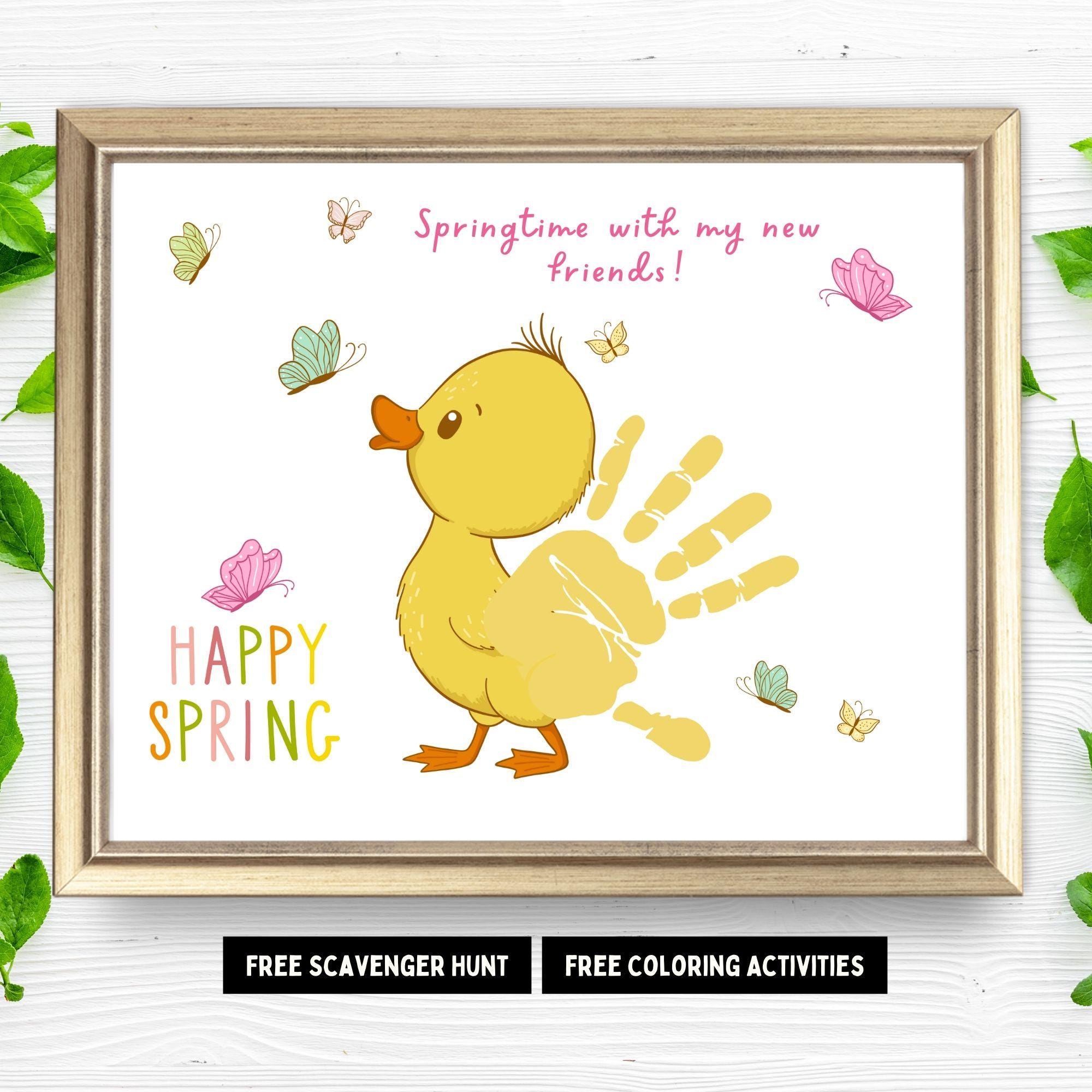 Spring Handprint Craft| Duck Handprint Art| Newborn Baby Keepsake Kit ...