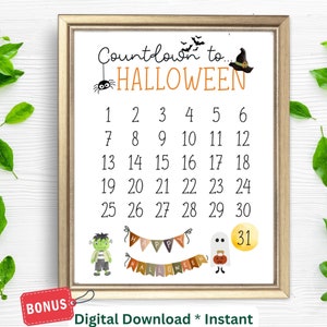 Halloween Countdown Sign| Fall Classroom Decor| Halloween Advent ...