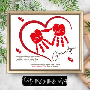 Grandpa Handprint Poem Craft| Valentines Day Heart Handprint Art| Gift ...