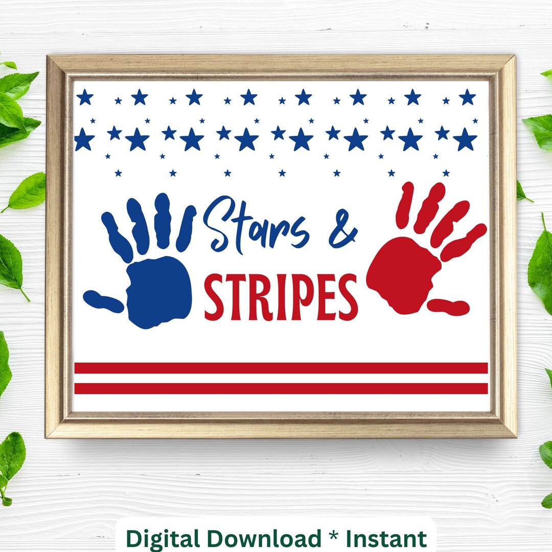 4th of July Handprint Art| Star & Stripes Flag Footprint Art|4th of ...