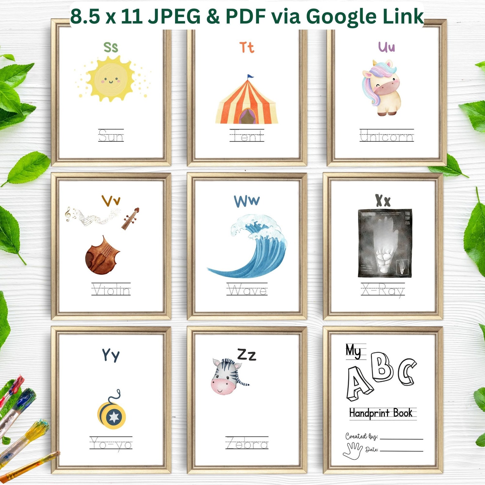 Handprint Alphabet Book, ABC Footprint Art Craft, Preschool Printable ...