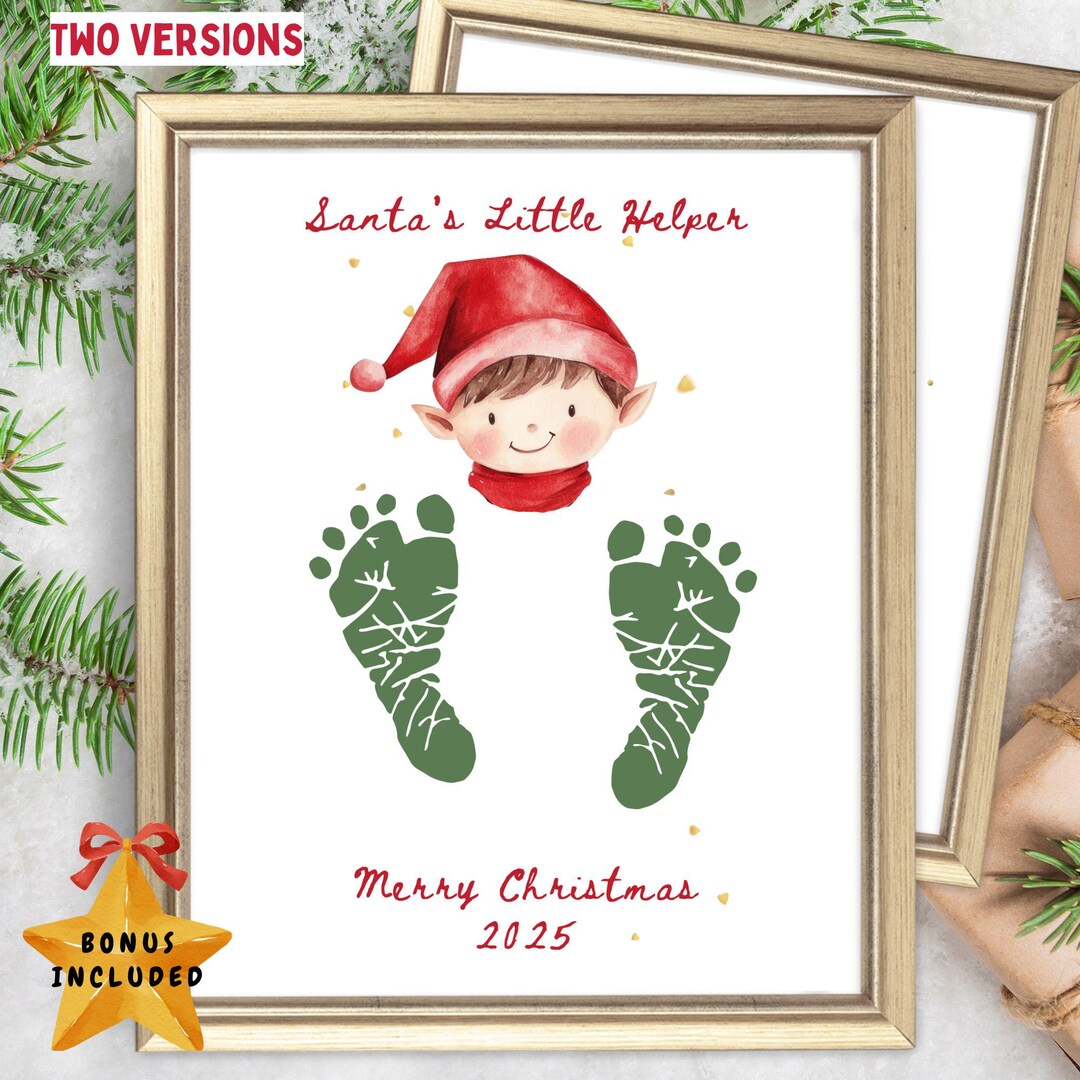 Santa’s Little Helper Handprint Craft, Baby’s First Christmas 2025 ...