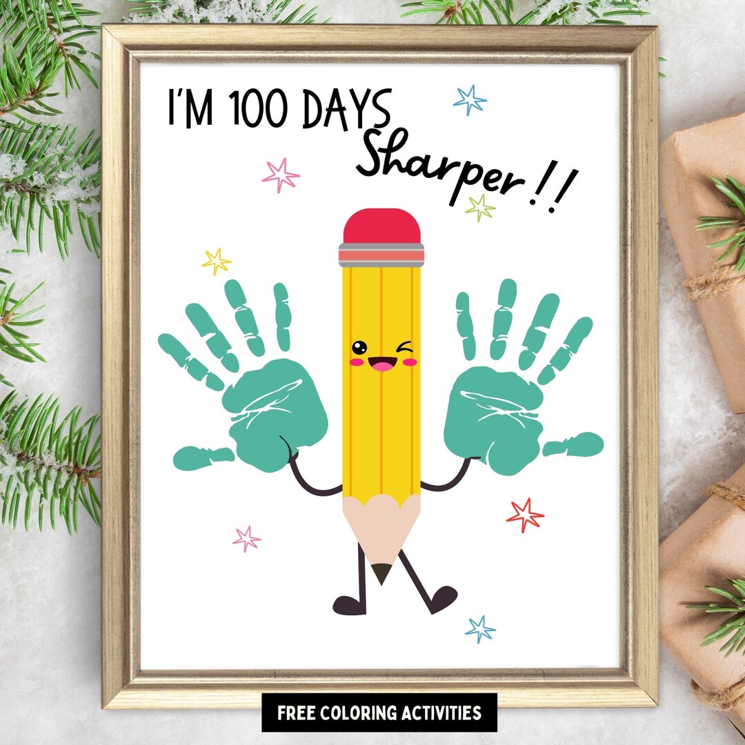 100 Days of School Handprint Art| 100th Day of School Craft| Kids DIY ...