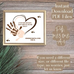 Martin Luther King Jr Day Handprint Art Craft, MLK Day Poem, Winter ...