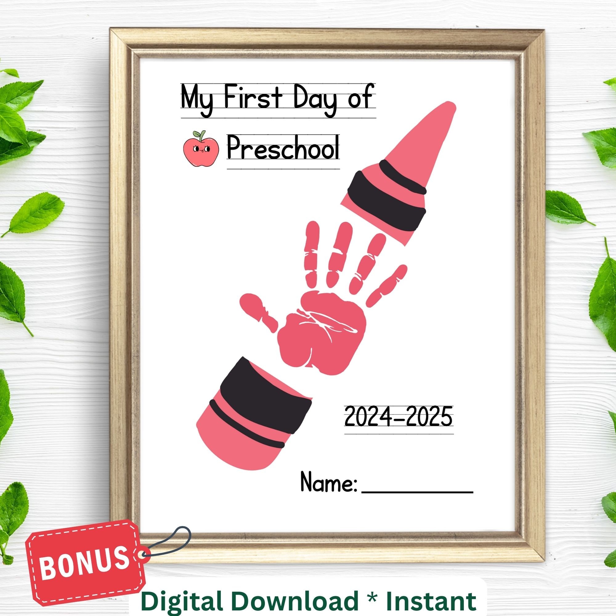 First Day of Preschool Handprint Craft| First Day of School Printable ...