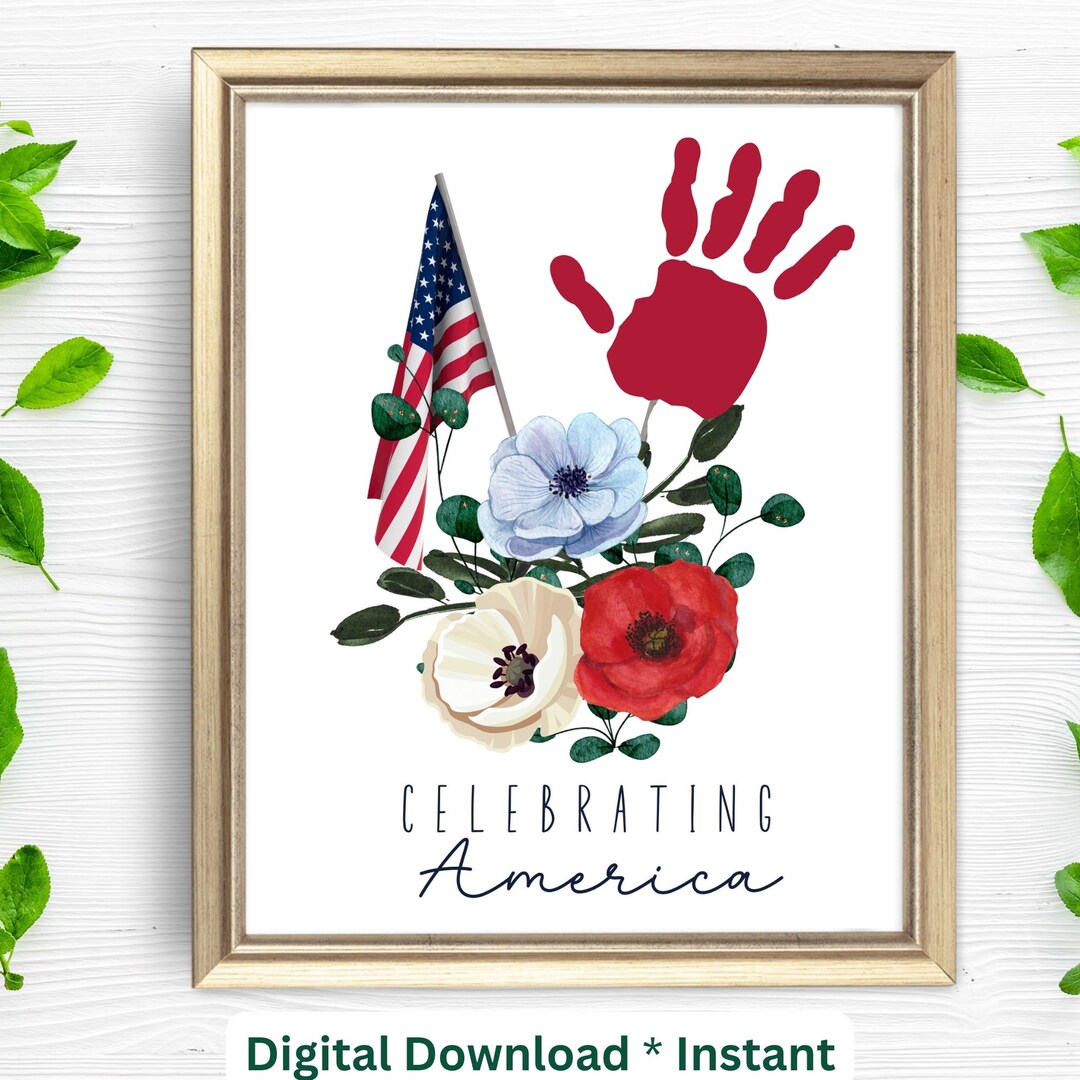 Memorial Day Handprint Art| Celebrate America 4th of July Activity ...