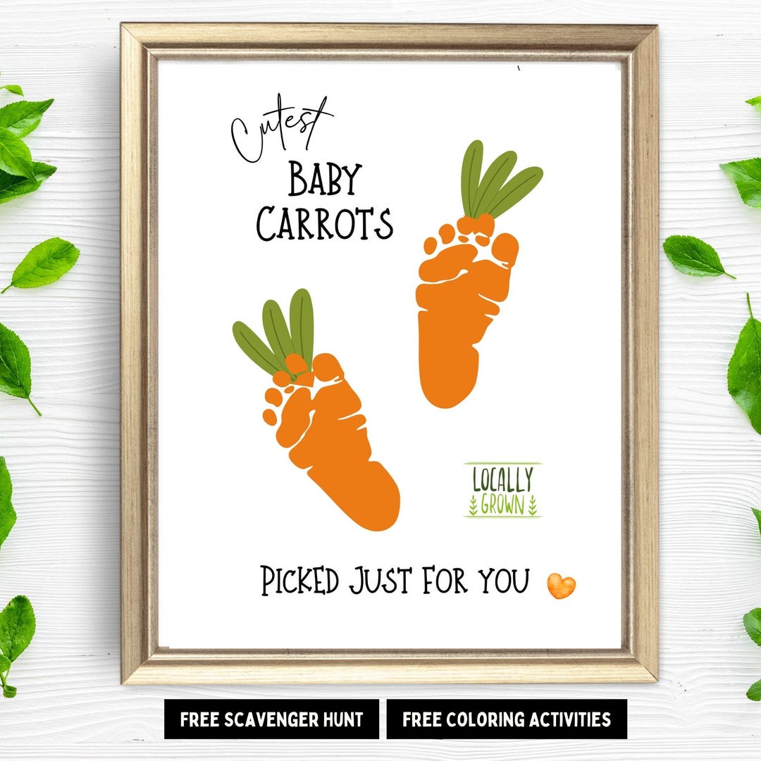 Spring Handprint Craft| Cute Carrot Baby Footprint Art| Preschool ...