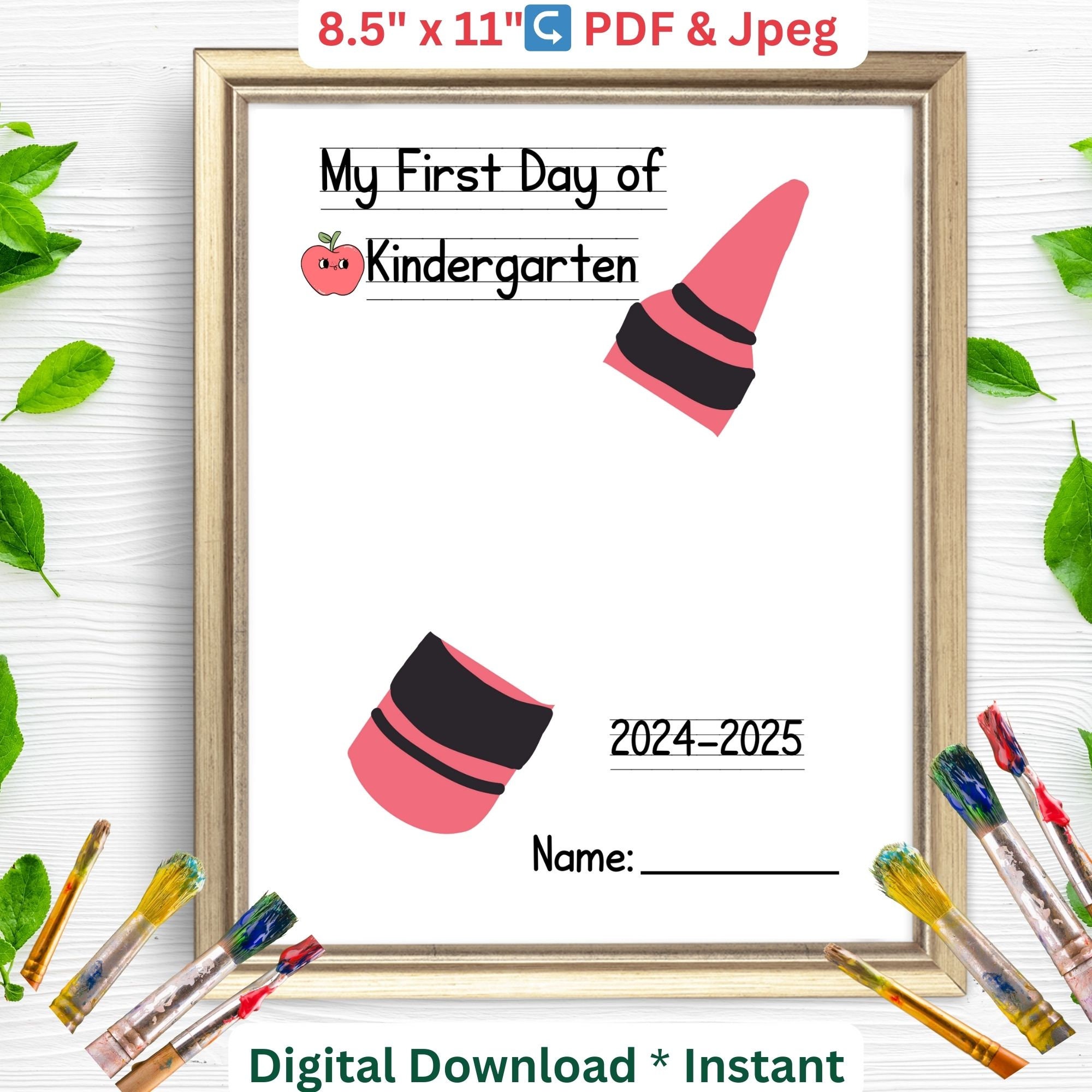First Day of Kindergarten Handprint Craft First Day of School Printable ...