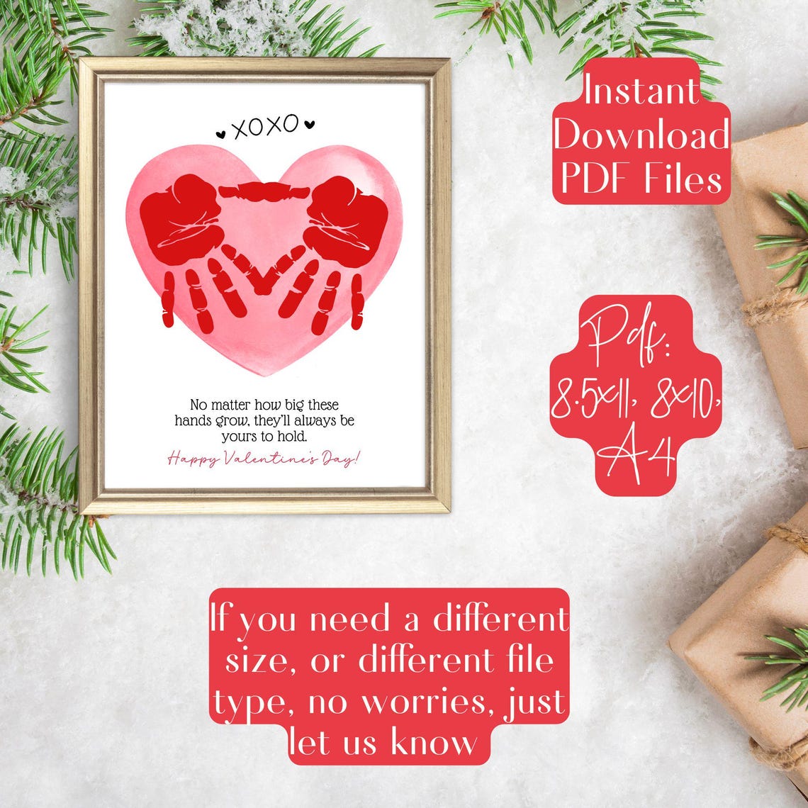 Valentines Day Handprint Heart Craft| Love Handprint Poem Art| Class ...