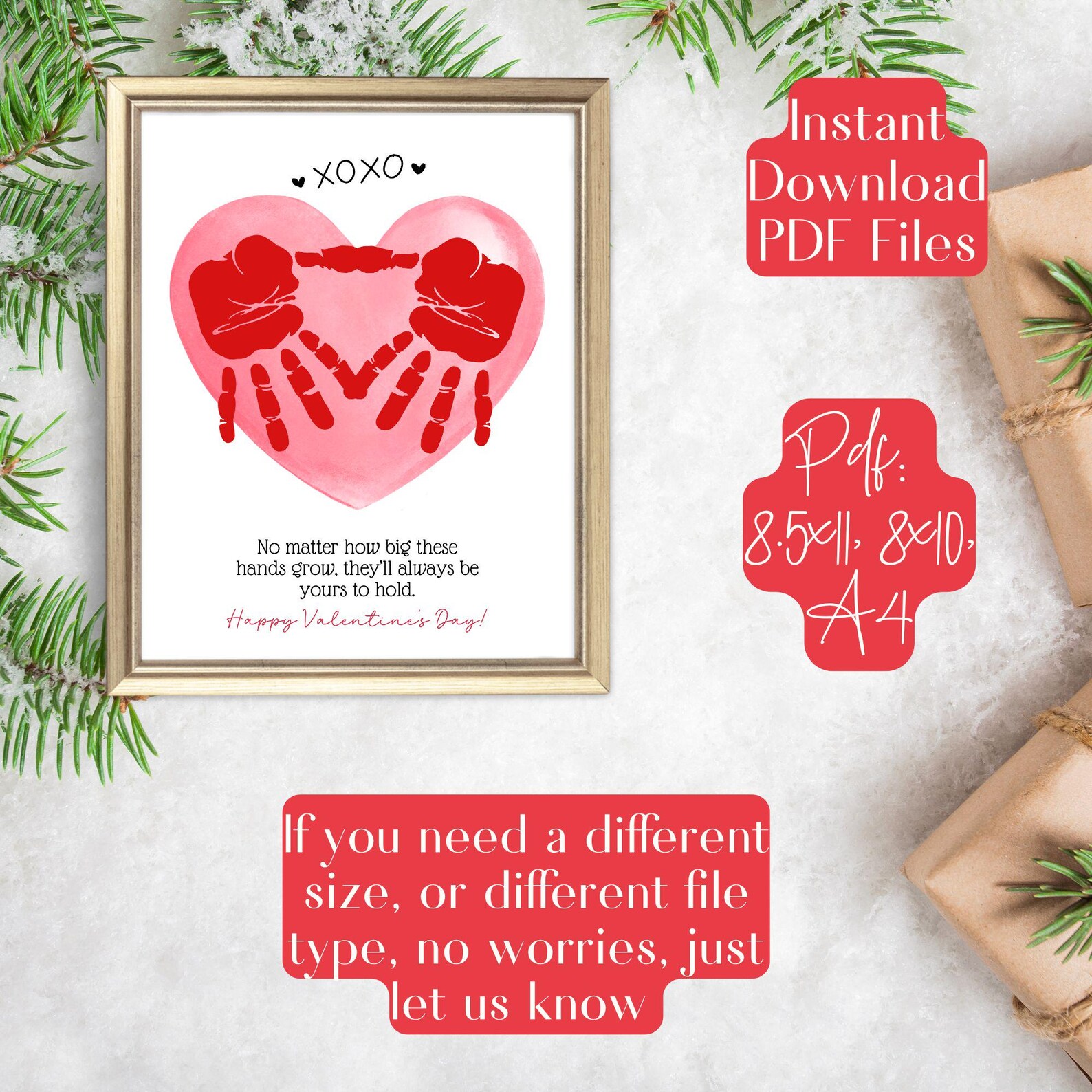 Valentines Day Handprint Heart Craft| Love Handprint Poem Art| Class ...
