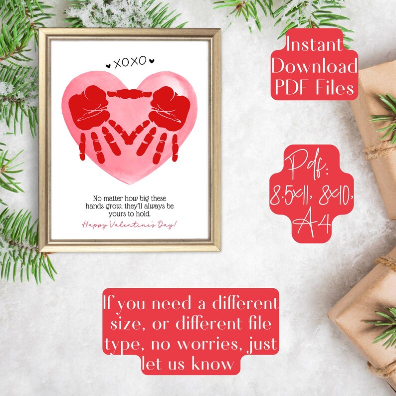 Valentines Day Handprint Heart Craft| Love Handprint Poem Art| Class ...