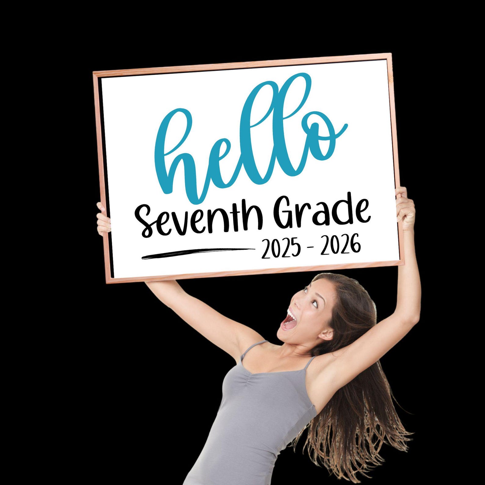 Hello Seventh Grade First Day of School Printable Sign| My First Day of ...