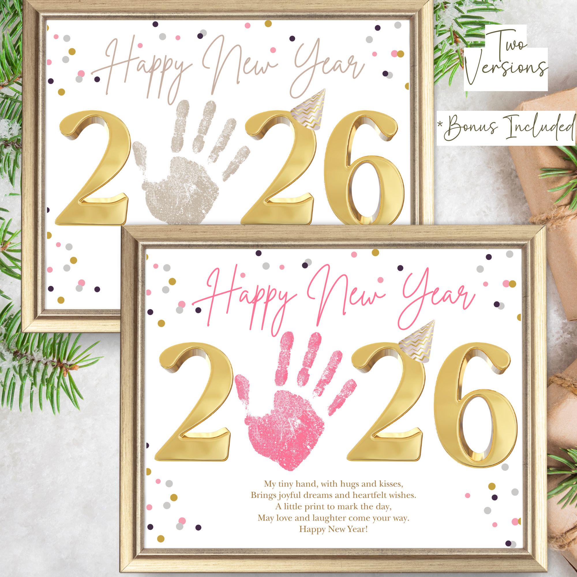 Happy New Year 2026 Handprint Craft Printable, Holiday Handprint Poem ...