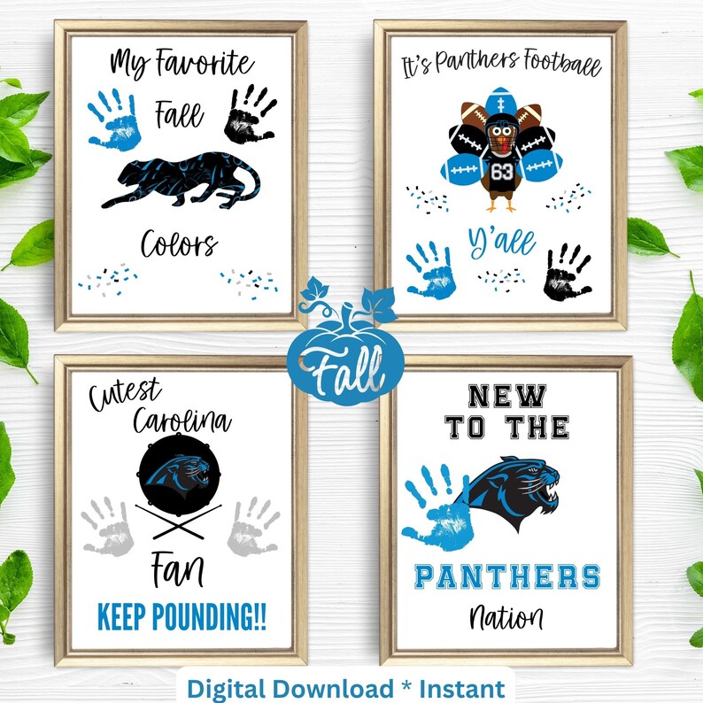 Fall Handprint Art for Daycare Football Fan Footprint Sign for ...