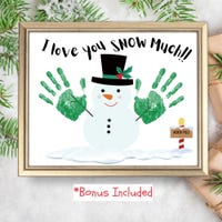 Christmas Snowman Handprint Art Printable | Xmas Gift From Kids, Craft ...