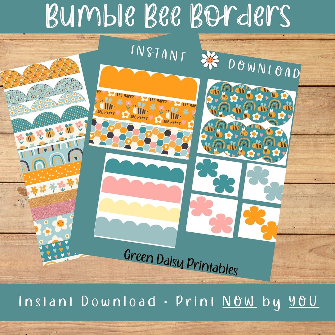 Bumble Bee Bulletin Board Boarders| Bee Happy Fall Printable Boarder ...