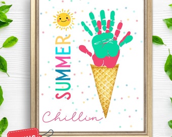 Summer Handprint Craft Sunshine Handprint Printable Sign for Kids ...