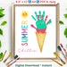 Ice Cream Summer Handprint Craft| Handprint Printable Sign for Kids ...