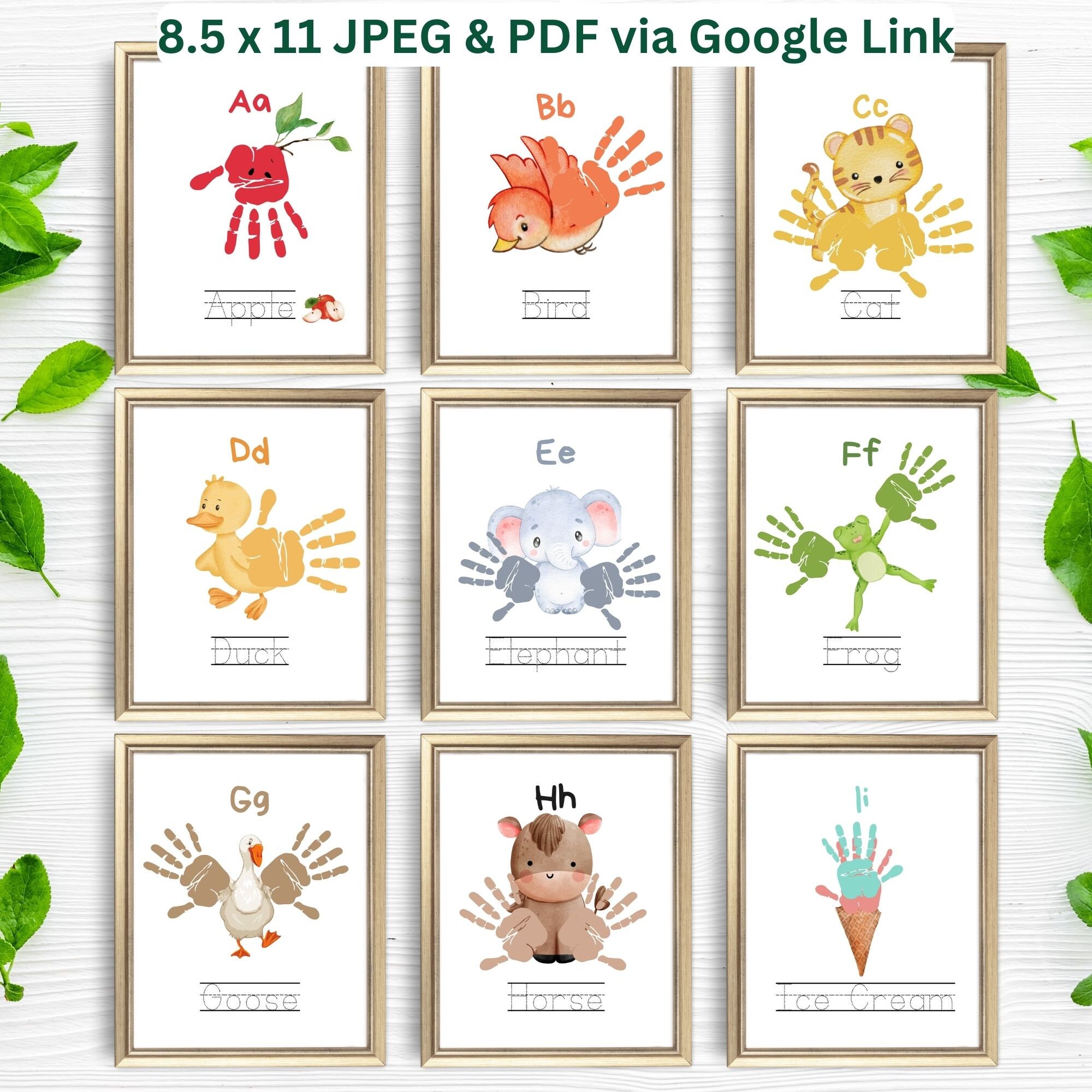 Handprint Alphabet Book, ABC Footprint Art Craft, Preschool Printable ...