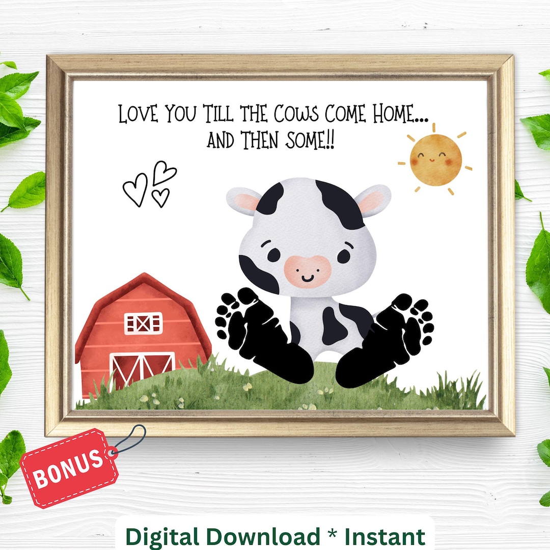 Animal Handprint Craft DIY Grandparents Day Gift| Funny Cow Footprint ...