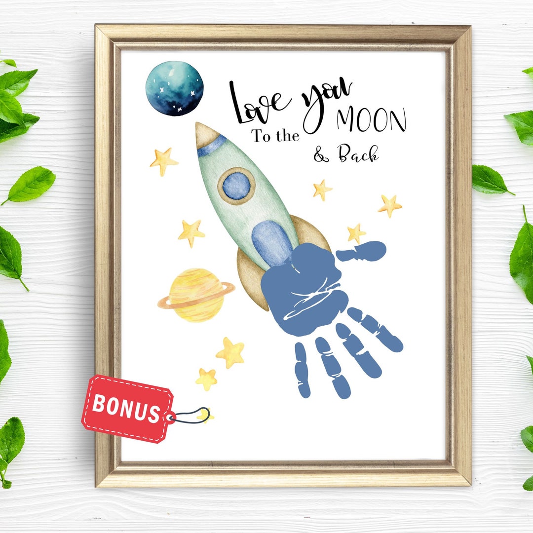 Father's Day Handprint Craft| Love You to the Moon & Back Footprint ...