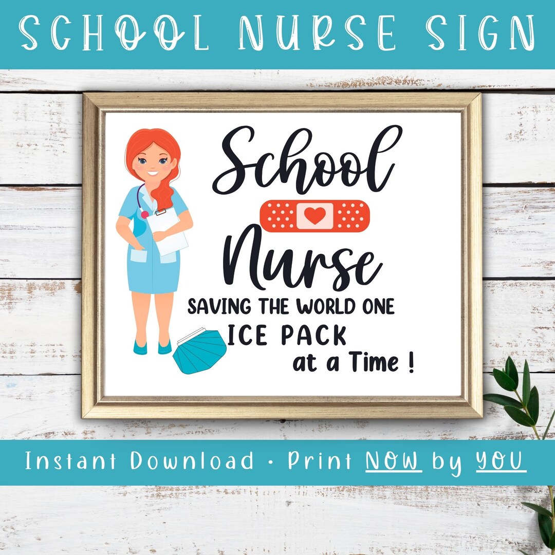 School Nurse Door Sign| Printable School Health Office Poster School ...