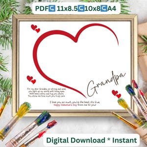 Grandpa Handprint Poem Craft| Valentines Day Heart Handprint Art| Gift ...