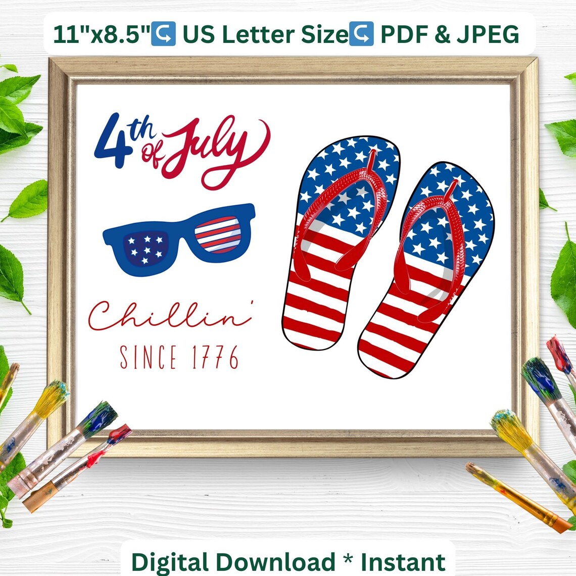 4th of July Handprint Art Flip Flops Chillin' Footprint Art4th of July ...