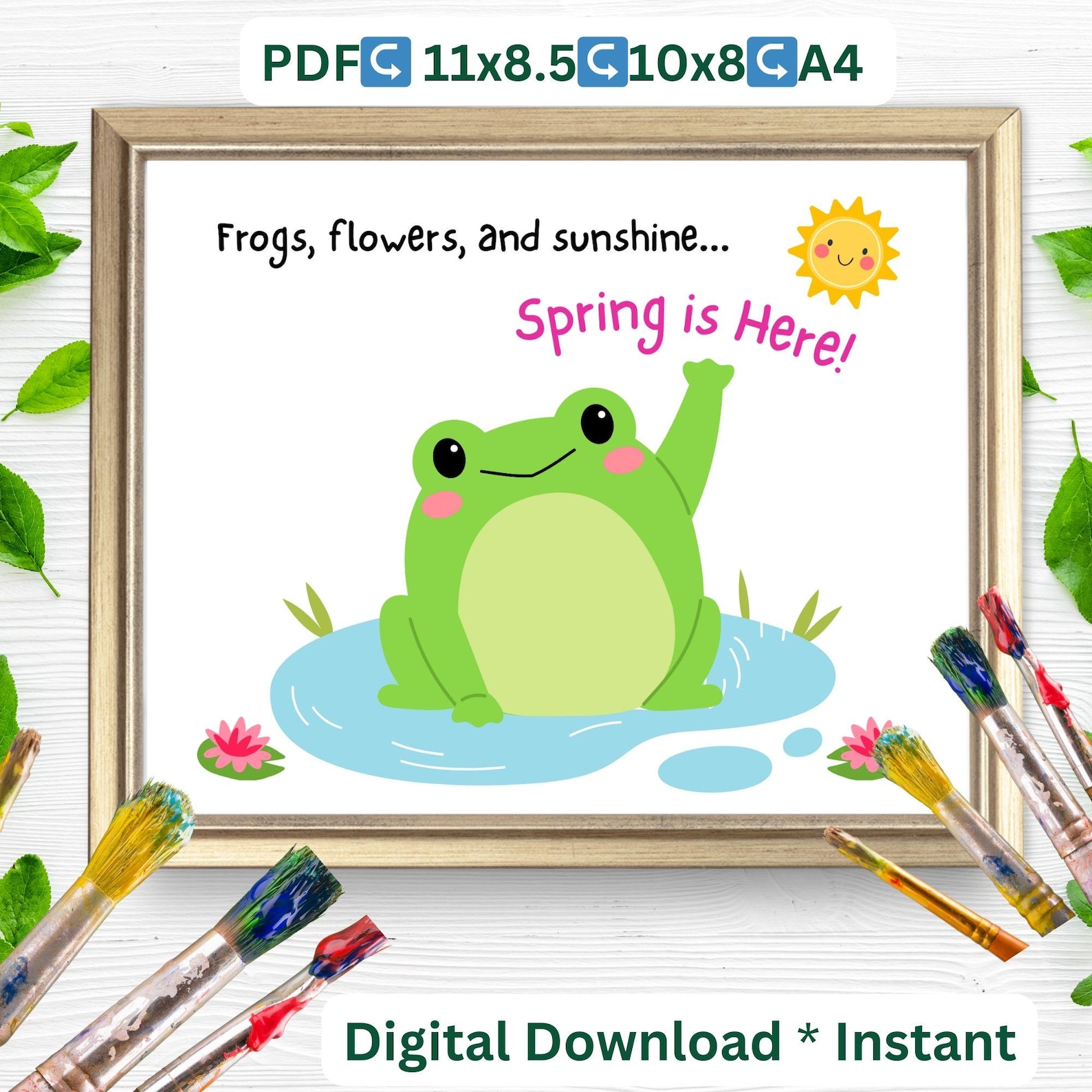 Spring Frog Footprint Craft| Baby Hospital Handprint Keepsake Kit ...
