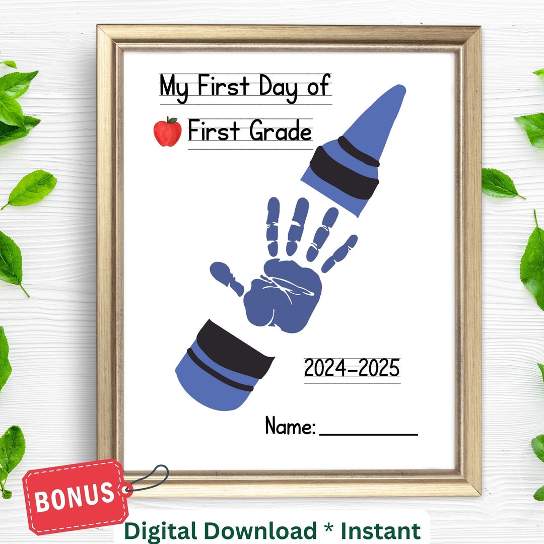 First Day of First Grade Handprint Craft First Day of School Printable ...