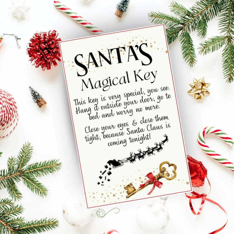 Santa's Magic Key Tag| Christmas Eve Box Filler| Magical Christmas Key ...