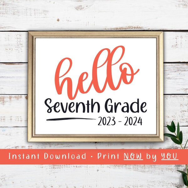 First Day of 7th Grade - Etsy