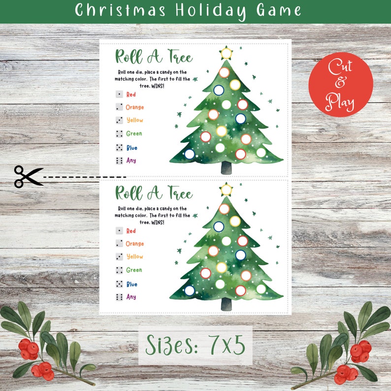 Roll a Tree Dice Game| Roll a Christmas Tree Game Printable for Kids ...