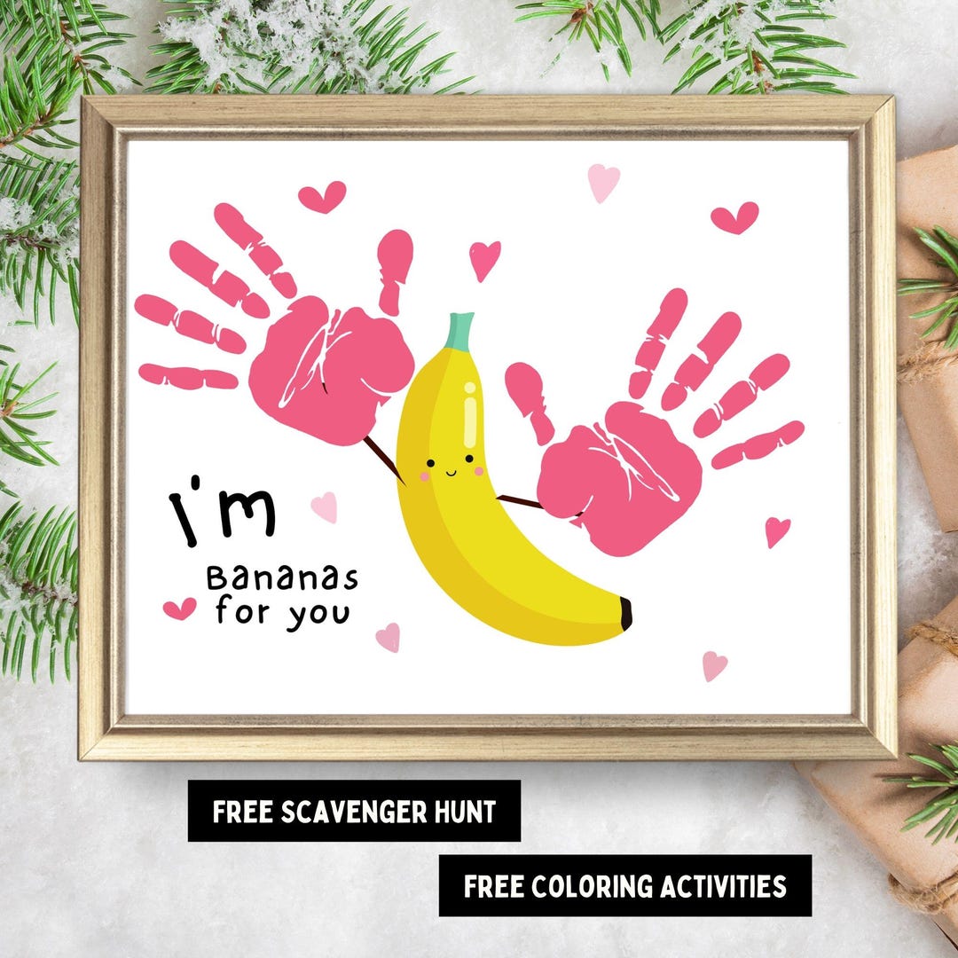 Valentines Day Handprint Craft| Bananas for You Handprint Art| Class ...