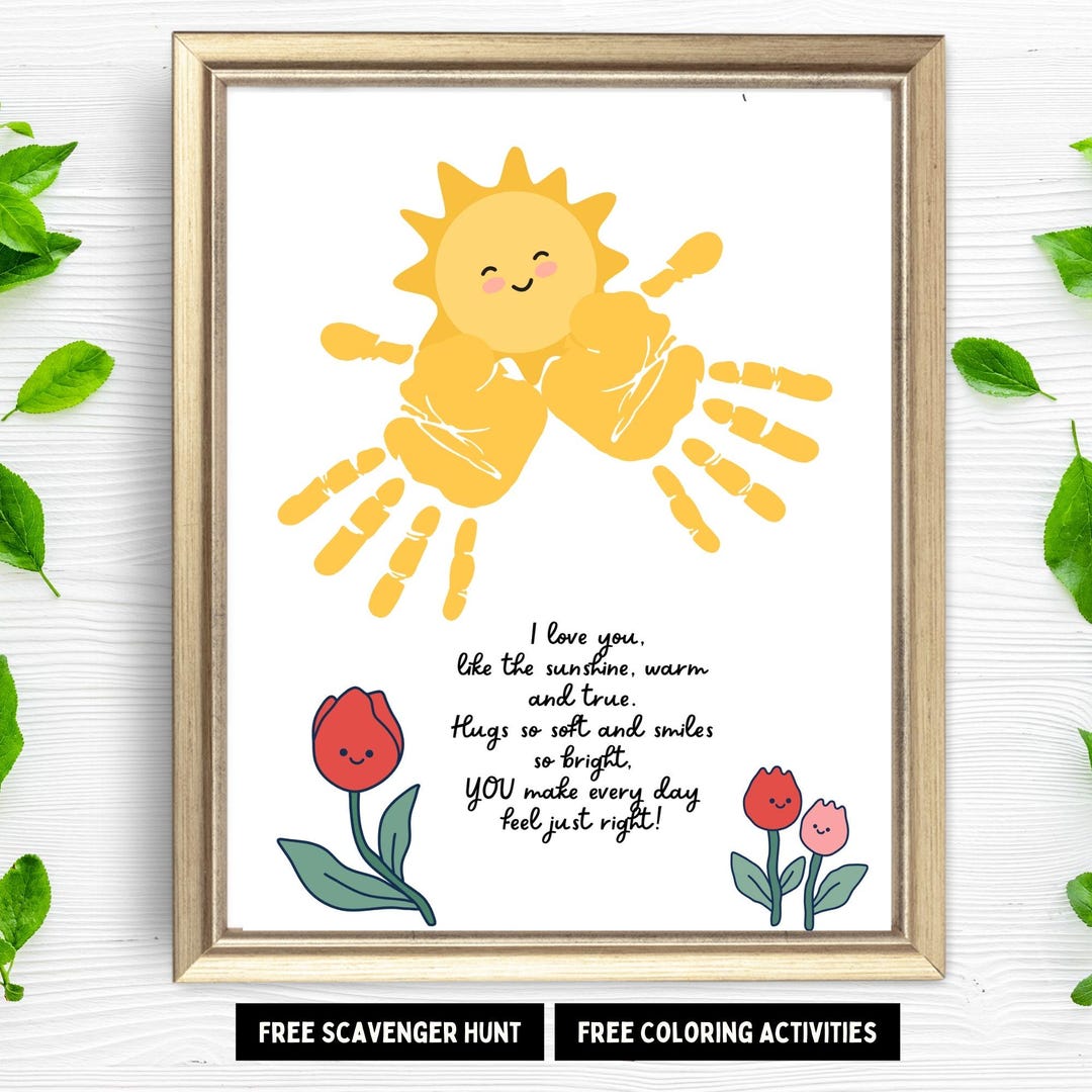 Spring Handprint Craft| Love Handprint Poem Art| Preschool Sunshine ...